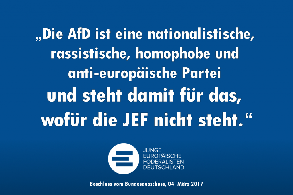 JEF lehnen anti-europäischen Populismus und Zusammenarbeit mit AfD/JA ...